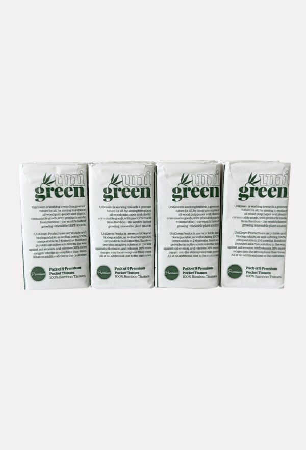 4 Ply Bamboo Pocket Tissues (360 Packs x 9 Tissues) - Unigreen